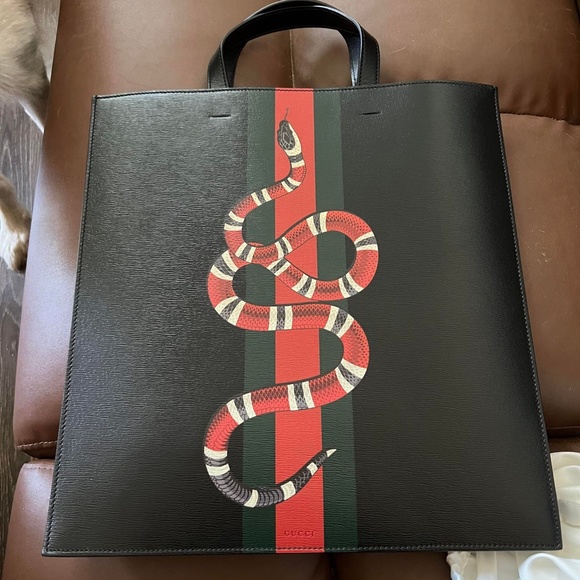 Gucci | Bags | Gucci Snake Leather Tote Bag | Poshmark